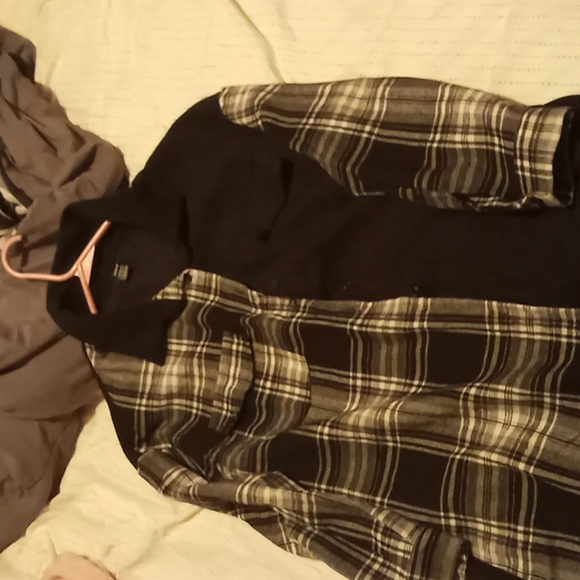 SHEIN | Jackets & Coats | Half Plaid Flannel Jacket | Poshmark